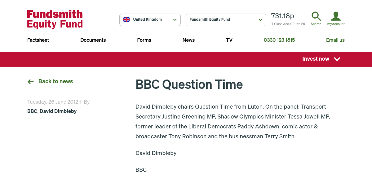 BBC Question Time | Fundsmith
