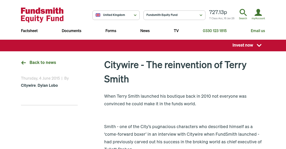 Citywire - The reinvention of Terry Smith | Fundsmith