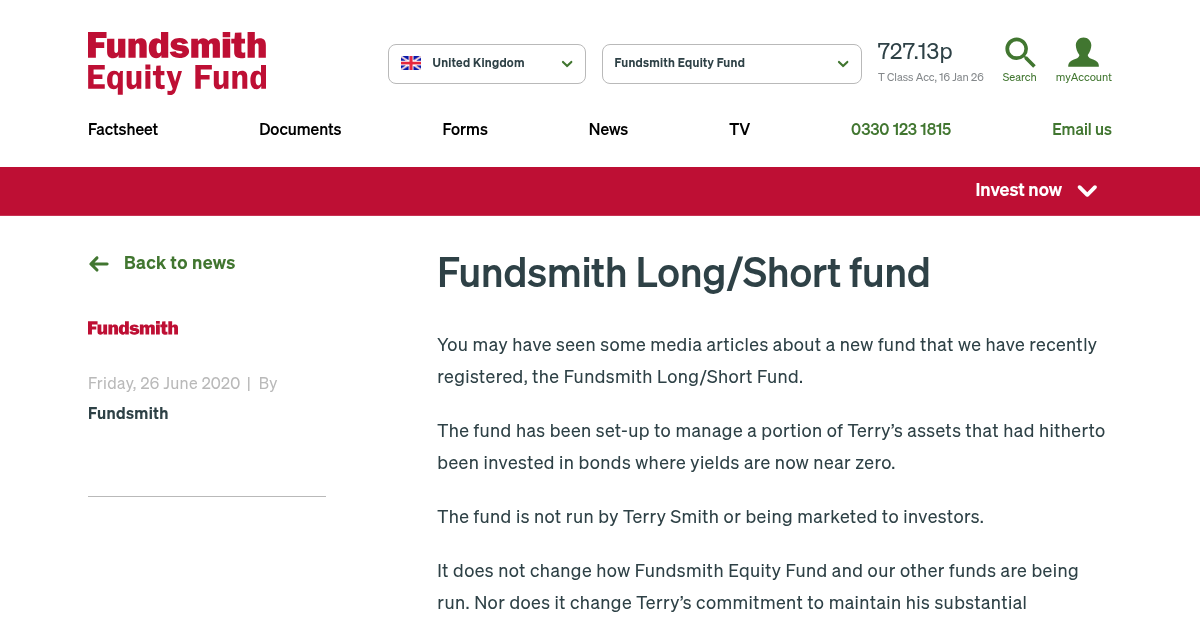 Fundsmith Long/Short fund | Fundsmith