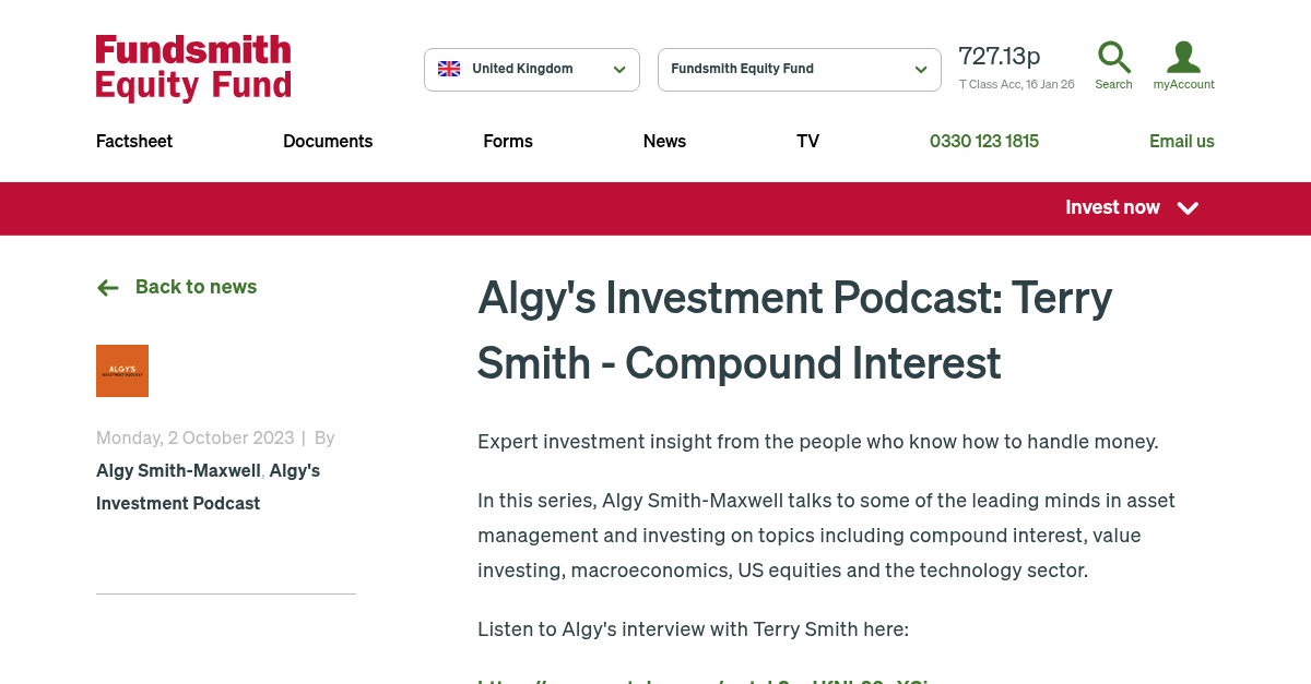 Algy's Investment Podcast: Terry Smith - Compound Interest | Fundsmith