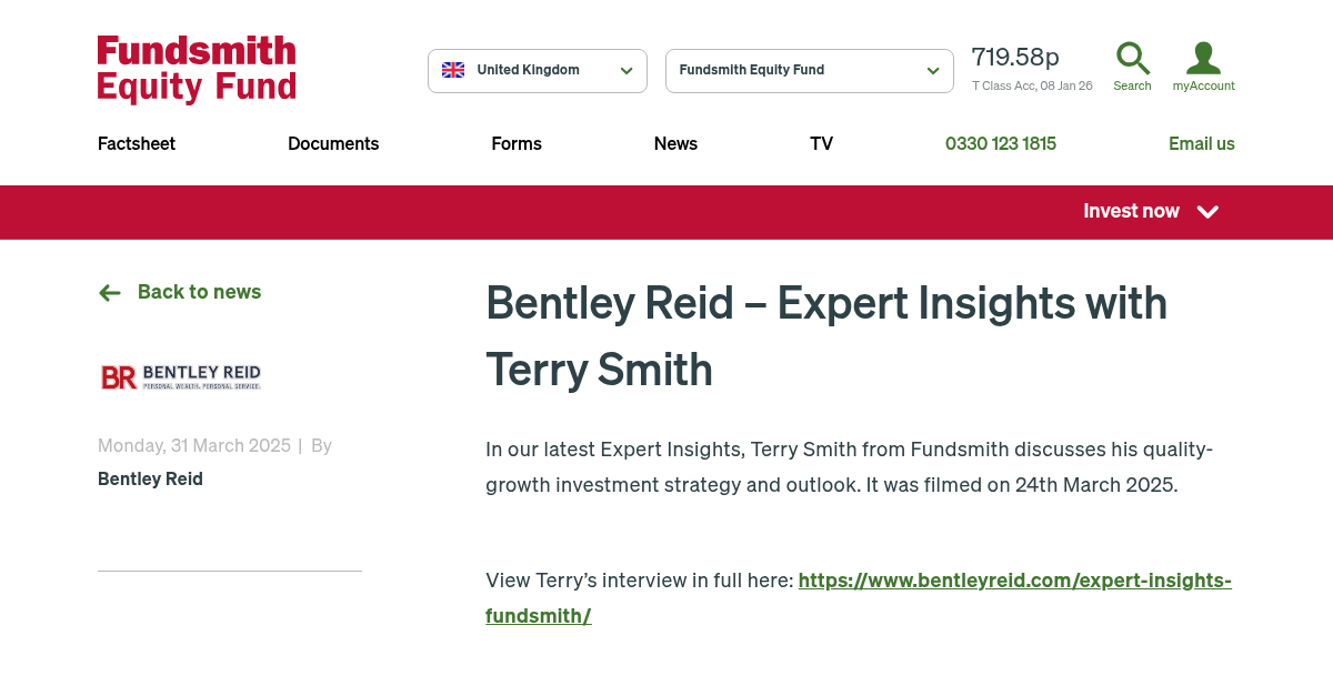 Bentley Reid – Expert Insights with Terry Smith | Fundsmith